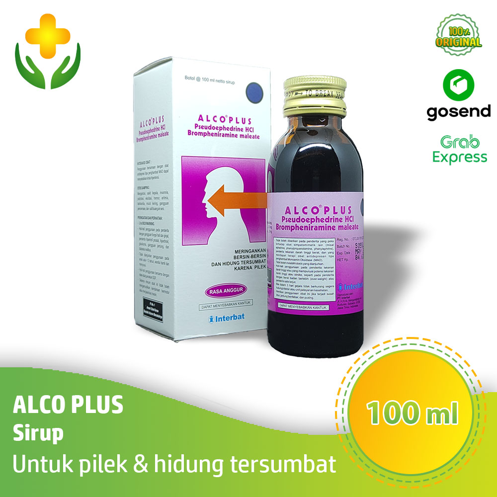 Alco Plus Sirup 100 ml Obat Pilek Hidung Tersumbat Anak Dewasa | Lazada ...