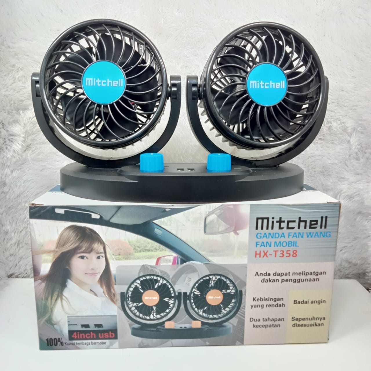 KIPAS ANGIN DASHBOARD MOBIL 12V BISA BUAT CHARGER CAS MITCHELL PORTABLE ...