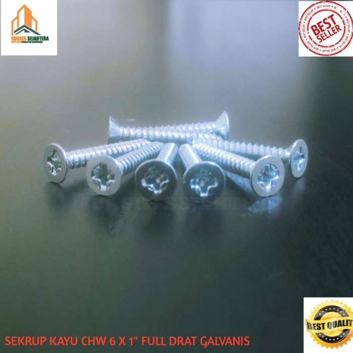 Skrup Kayu / Sekrup Kayu CHW 6 X 1" FullDrat Galvanis | Lazada Indonesia