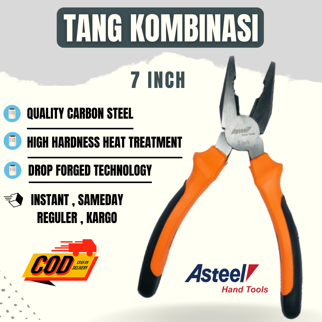 Asteel Tang kombinasi 7inch Pliers Tang potong kawat tang potong kabel ...