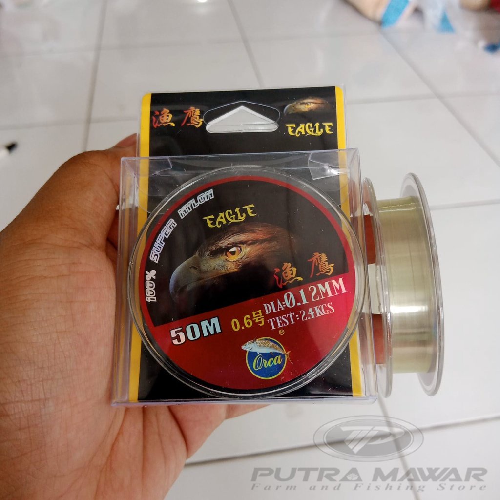 Senar / Knur Tali Pancing Nylon Orca Eagle Dan Kingdom Panjang 50 Meter ...