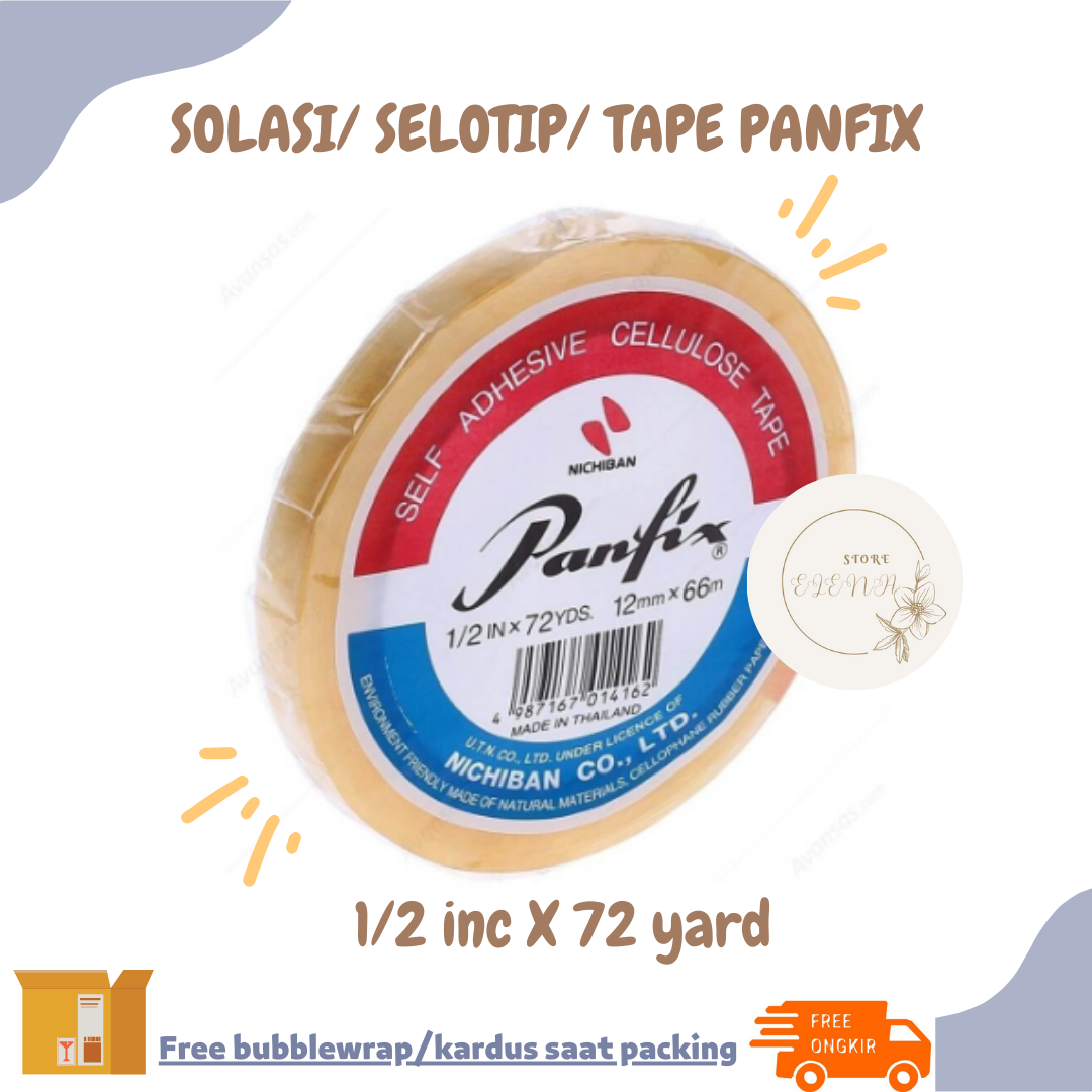 SOLASI/ SELOTIP PANFIX 1/2 inch (12mm) x 72 Yard | Lazada Indonesia