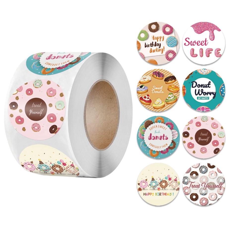 Sticker Label Donat Stiker Birthday Quotes Donut Lucu 500pcs | Lazada ...