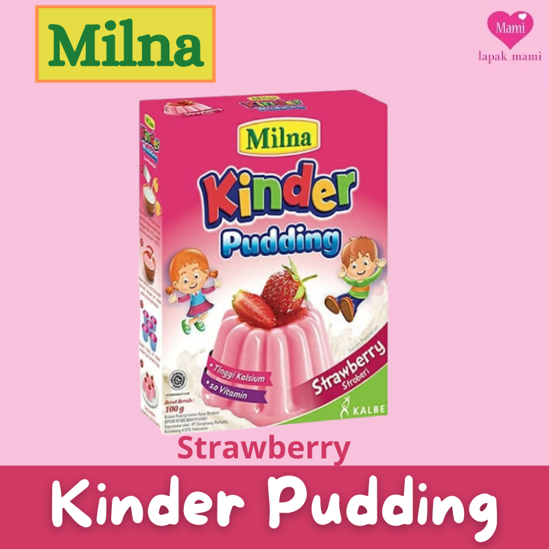 Milna Kinder Pudding Rasa Coklat Dan Strawberry 100g, Puding Instan ...