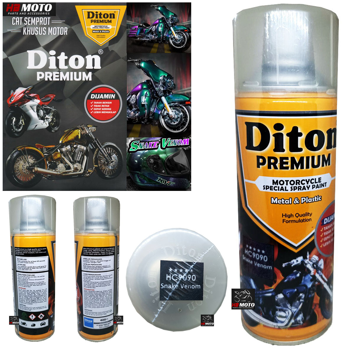 HC 9090 Cat Semprot Diton Premium ***** HC 9090 SNAKE VENOM ISI 400 CC ...