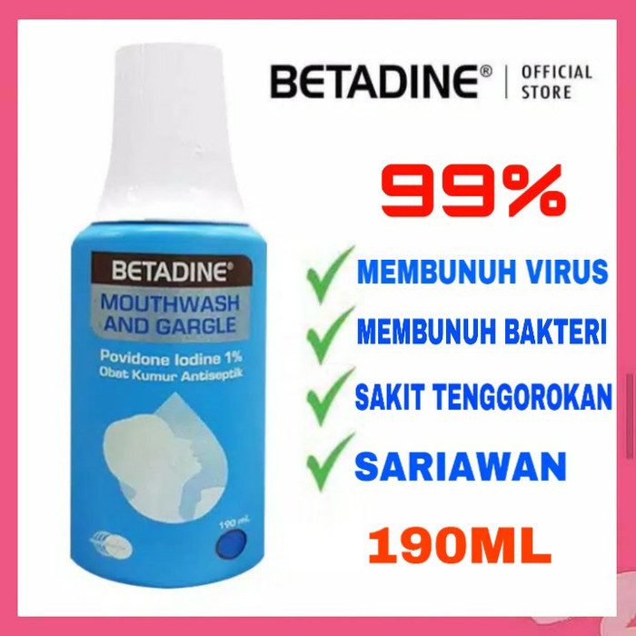 Betadine Mouthwash and Gargle Betadine Kumur 190ml | Lazada Indonesia