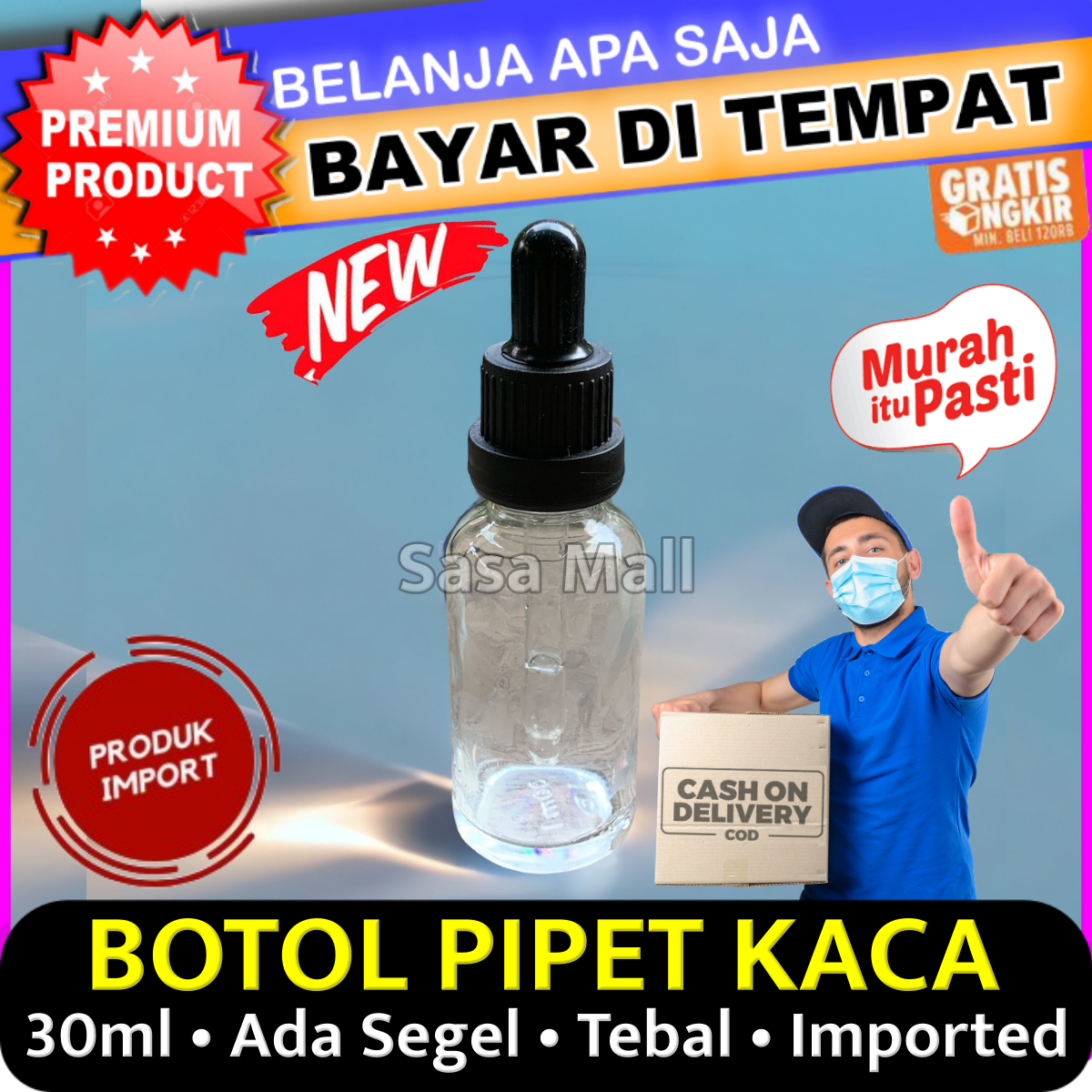 [COD] Botol Pipet Kaca 30ml / Glass Bottle Pipette isi 30 ml Dengan ...