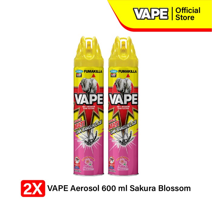 Fumakilla Vape Aerosol Obat Nyamuk dan Kecoa Sakura 600ml (ISI 2 ...