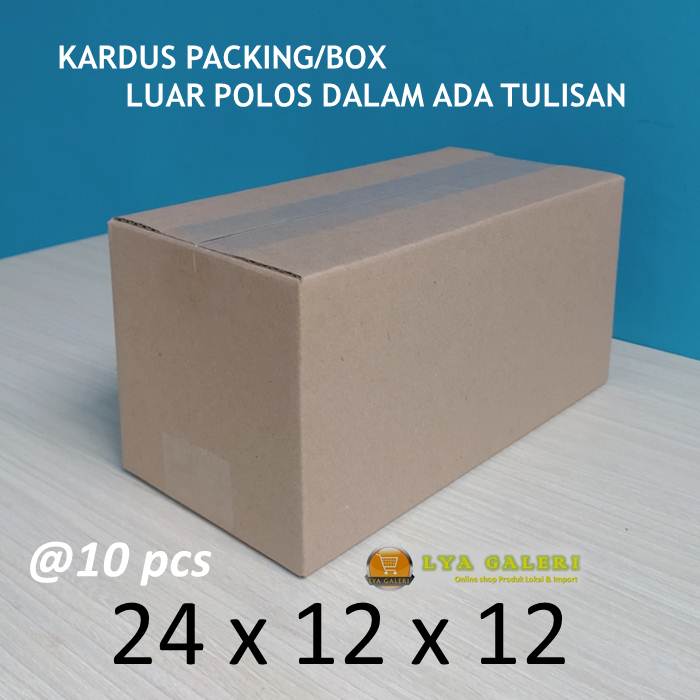 Karton Box Uk.24x12x12 cm (10 Pcs) Kardus Packing Luar Polos Dalam Ada ...