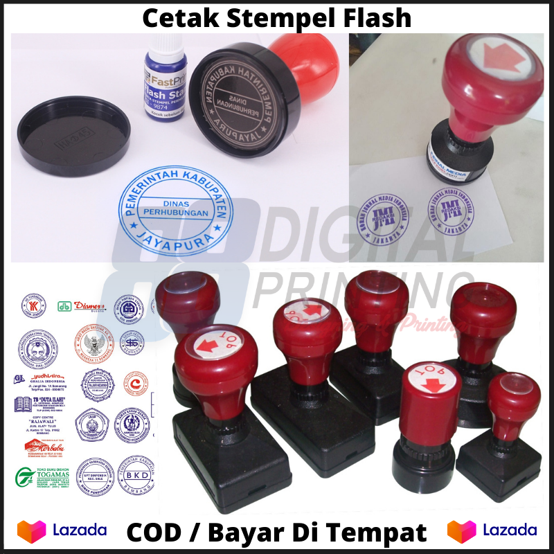 ( ️COD) Cetak Stempel Murah Custom Stempel Flash Stempel Warna / Cetak ...