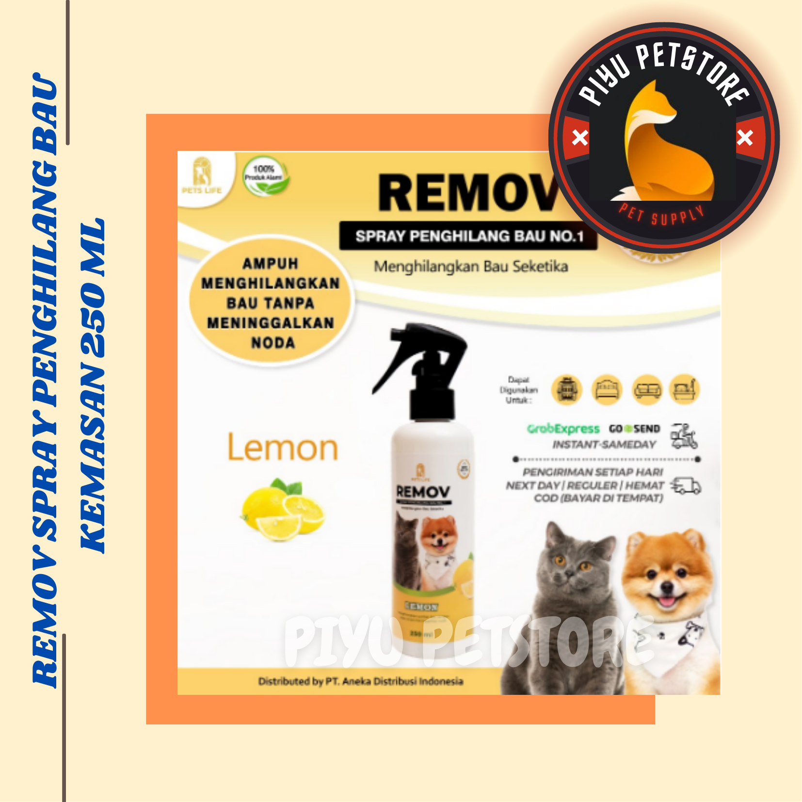 Penghilang Bau Hewan dan Kandang REMOV SPRAY VARIAN WANGI 250 mL ...