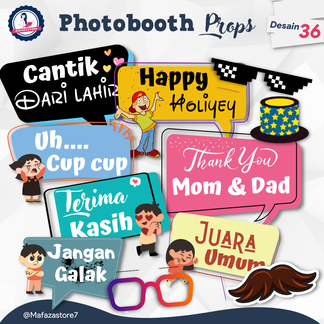 Photobooth props wedding / Props birthday / Custom tulisan untuk khitan ...