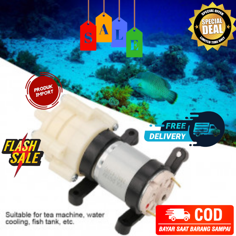 LJS - Pompa Air Dinamo Mini Aquarium Ikan Fish Tank 12V - 14150 - White ...