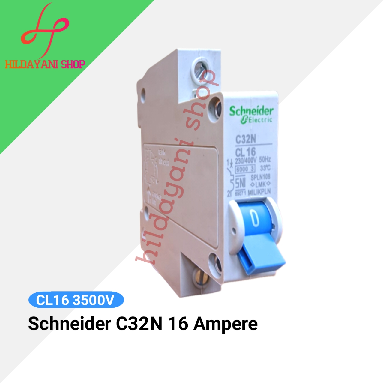 Mcb Schneider CL16 16 Ampere 16a C32N Biru Spln PLN Anti Jeglek Pemutus ...