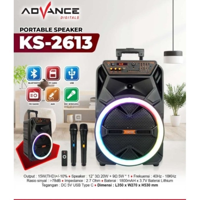 Advance K1204 NEW Speaker Meeting Bluetooth 12 Inch Free 1 mic wireles | Lazada Indonesia