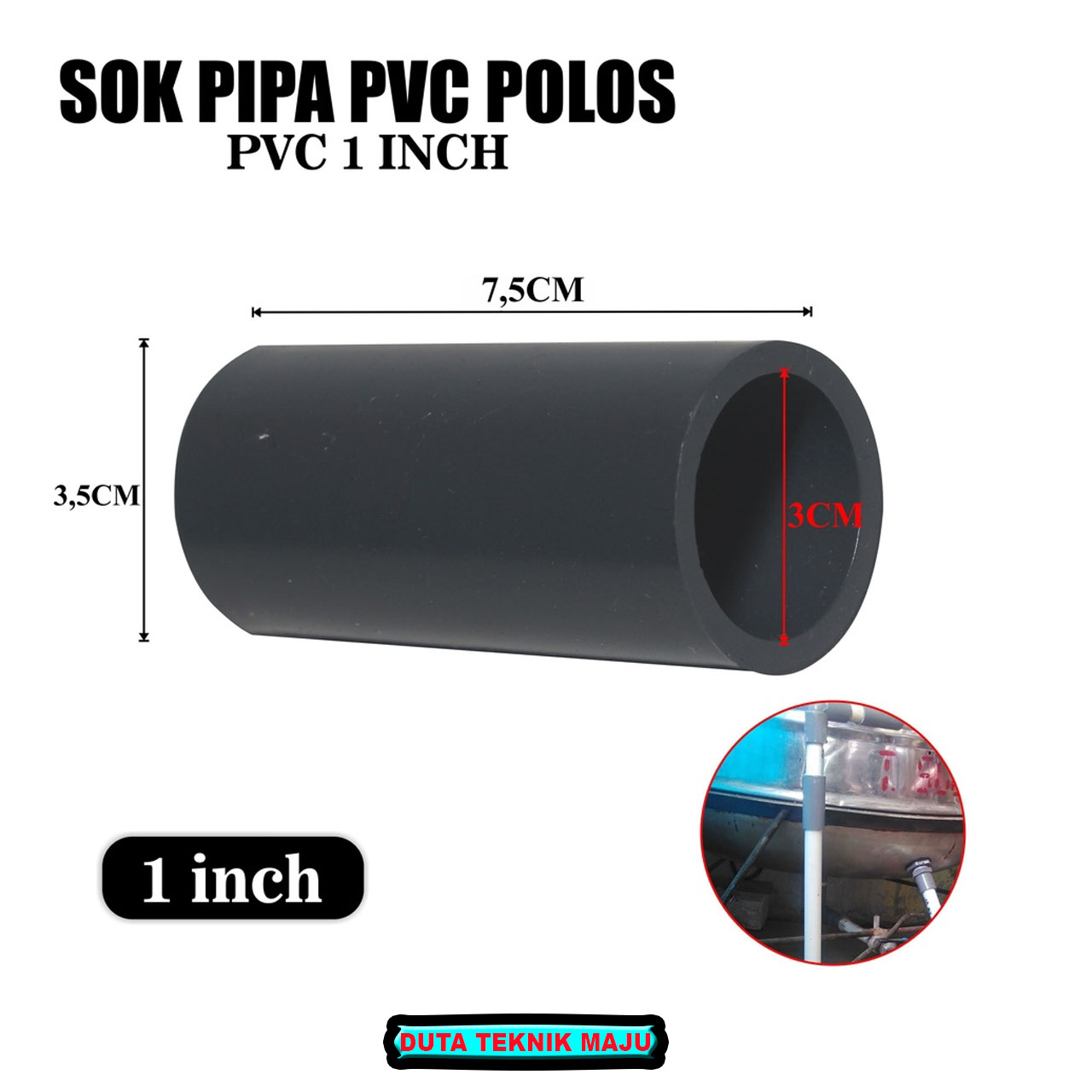Sok Socket Sock Lurus Polos / Fitting Sambungan Pipa Paralon Tanpa Drat ...