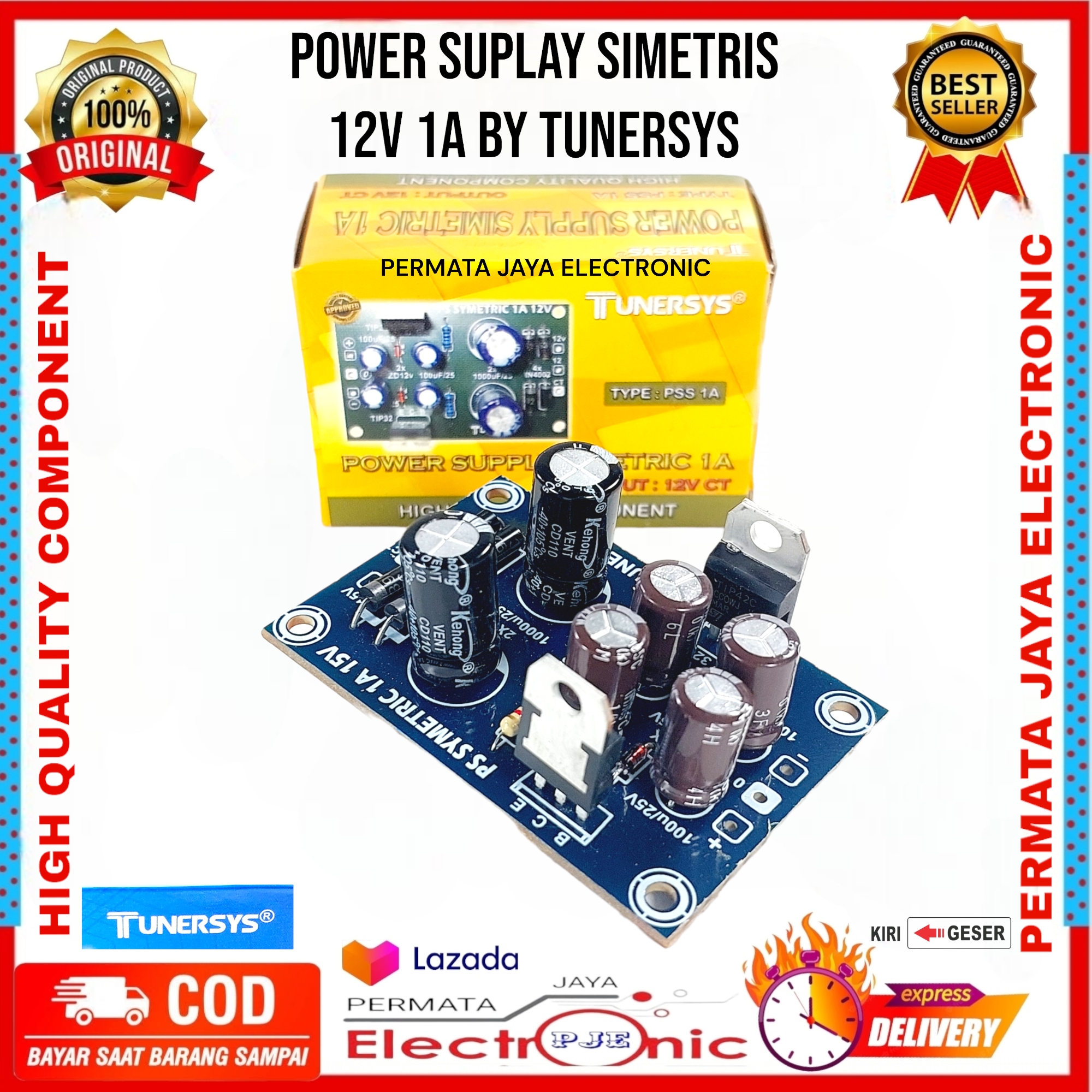 Kit Power Supply Simetris 12 Volt CT 1A Tunersys | Lazada Indonesia
