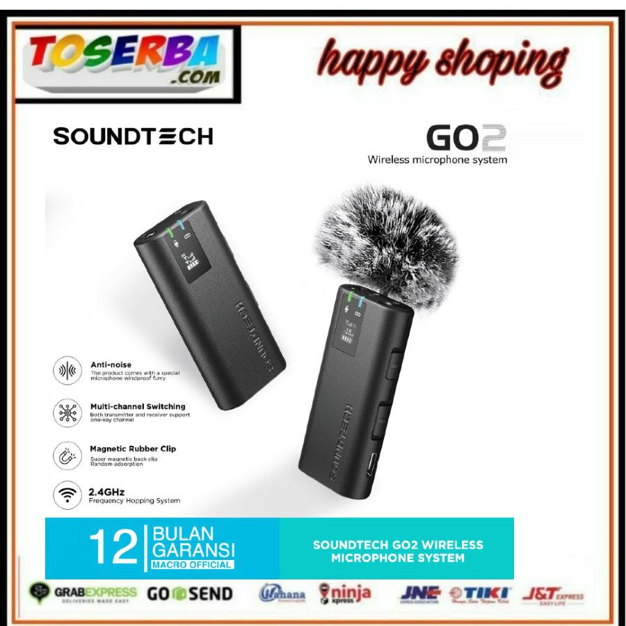 SOUNDTECH GO2 Wireless Microphone System 2.4Ghz with Digital Display ...