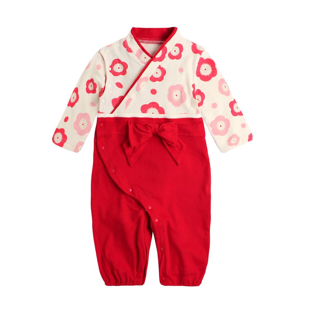 Infant Fold-down Collar Onesie Long Sleeve Baby One-piece Romper Pure Cotton Embroidered Peter ...
