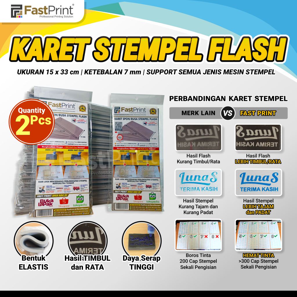 Fast Print Karet Busa Stempel Lembaran Ukuran 15x33 | Lazada Indonesia