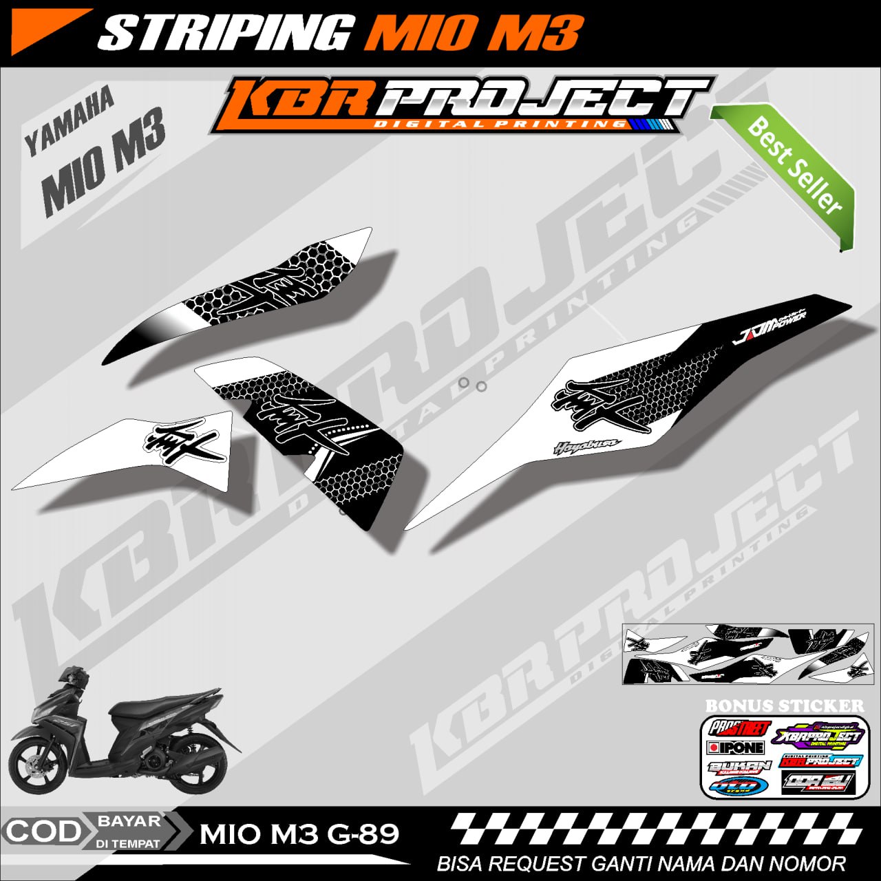 MIO M3 STIKER STRIPING MOTOR KEREN LIS VARIASI MIO M3 STIKER MOTOR ...