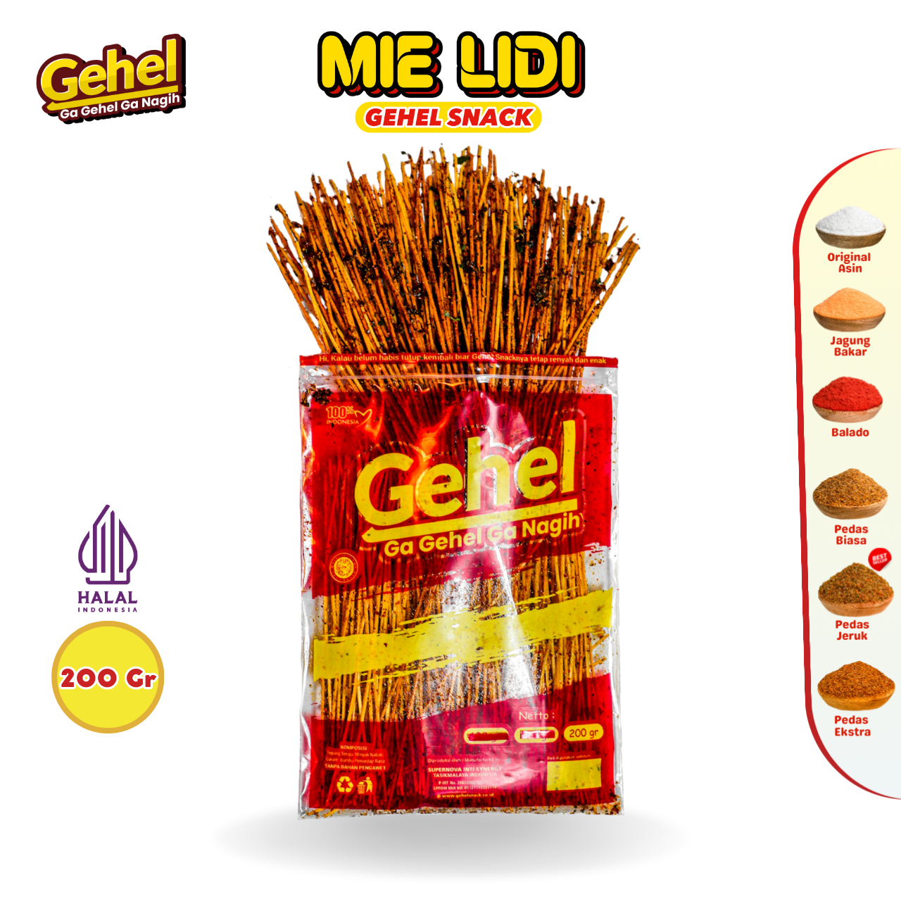 Gehel Mie Lidi 200gr - Snack Cemilan Makanan Ringan | Lazada Indonesia