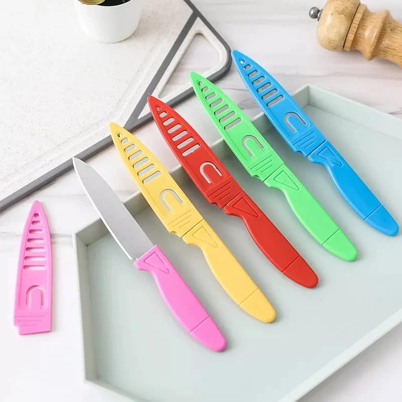 Uc88 Pisau Dapur Stainless Pisau Sayur Kupas Buah Pisau Sarung Warna Pisau Talenan Dapur Set