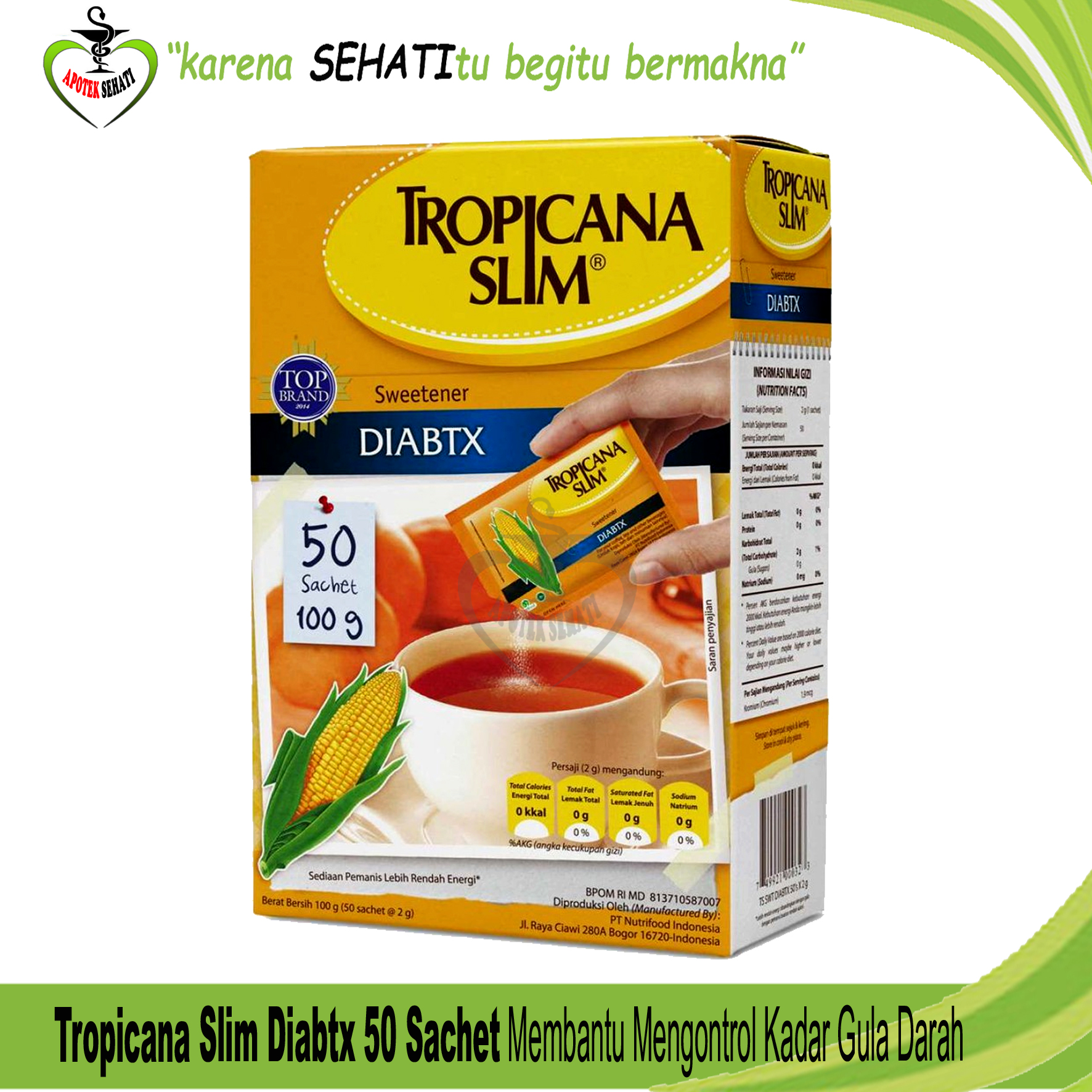 Gula Tropicana Slim Diabtx Pemanis Diabetes Rendah Kalori | Lazada ...