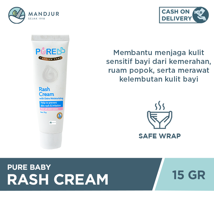 Pure Baby Rash Cream 15 Gram - Krim Pereda Gatal Ruam Popok | Lazada ...