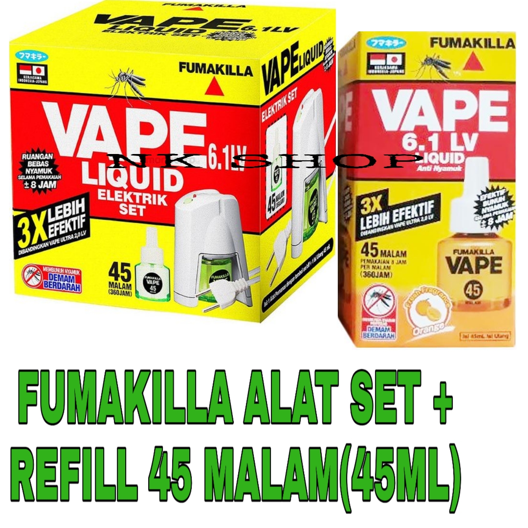 FUMAKILLA LIQUID OBAT NYAMUK ALAT SET + REFILL 45MALAM(45 ML) | Lazada ...