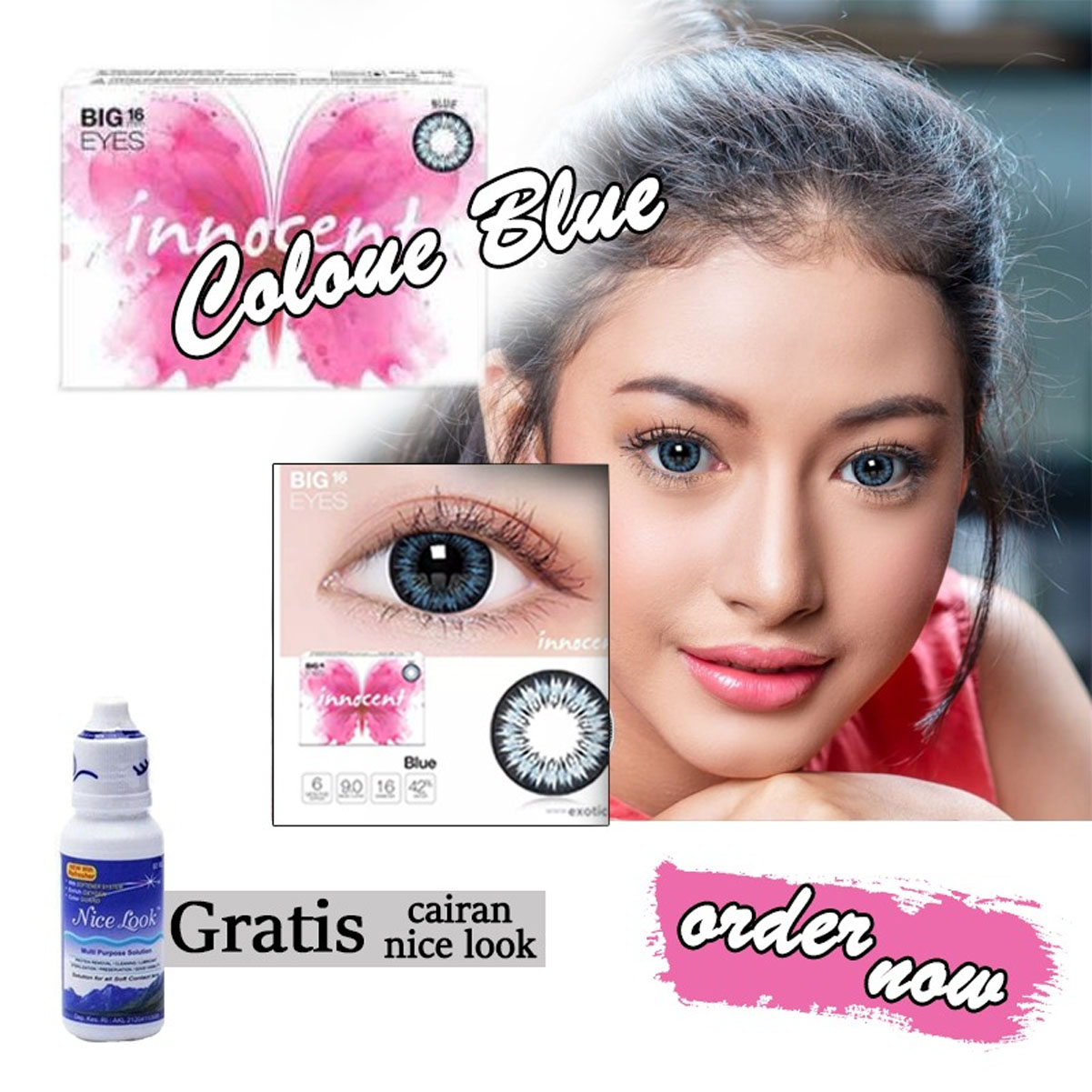 [READY-JKT] Satu Paket Softlens X2 Innocent Normal Big Eyes 16MM ...