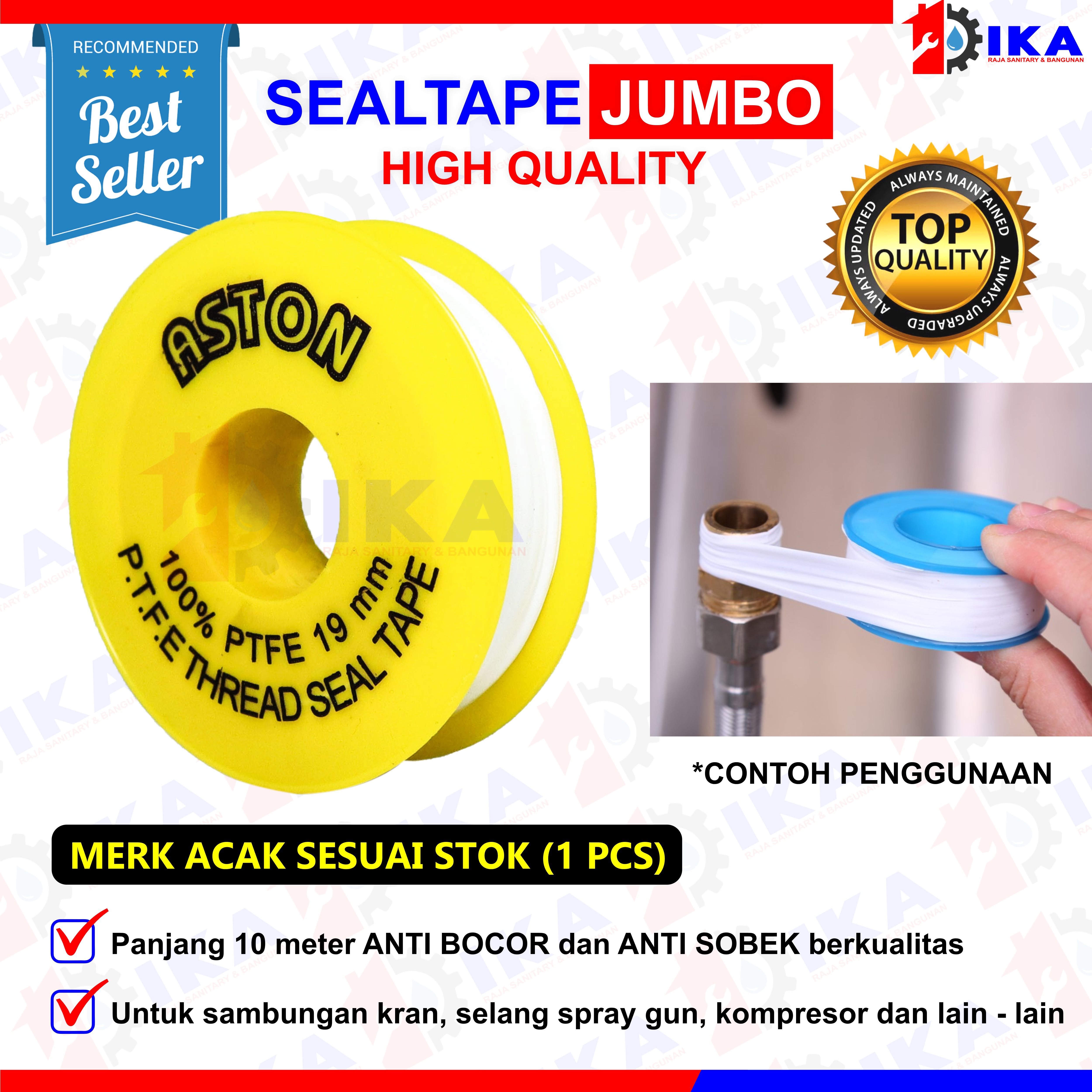 SEALTAPE UKURAN JUMBO BESAR / ISOLASI TALI PITA ANTI KEBOCORAN/ SEAL ...