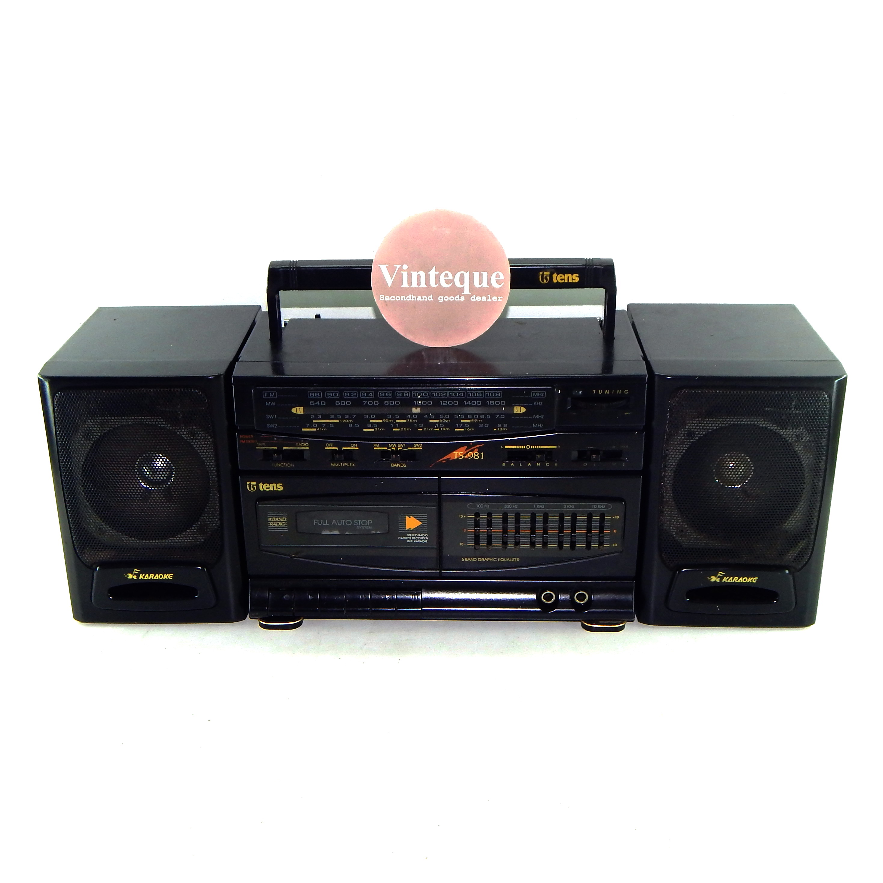 SEKON Boombox Vintage Antik Tens Stereo Radio Cassettte Recorder with ...