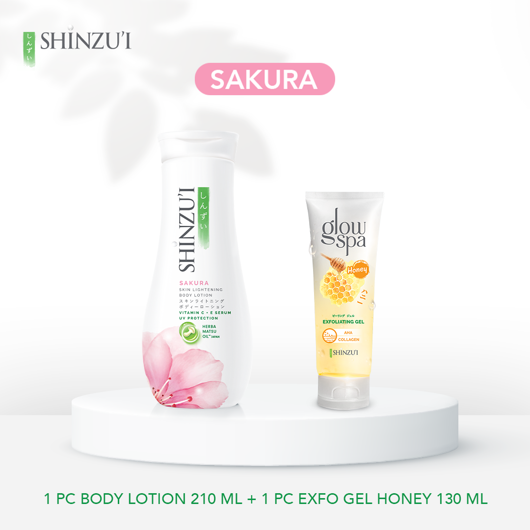 Shinzui Paket Body Lotion 210ml + Glow Spa Exfoliating Gel Honey 130ml ...