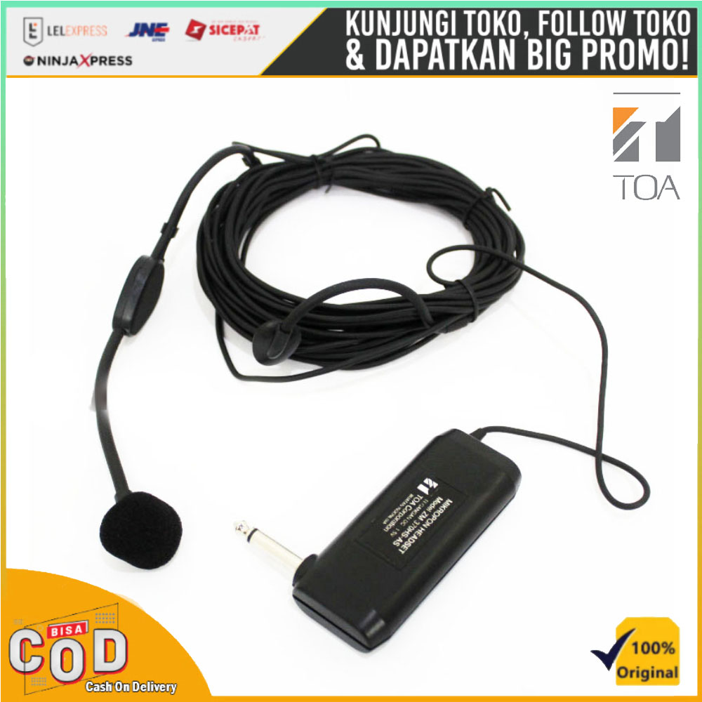 Toa Microphone Headset ZM 370 HS Original Mic Mic Bando Imam Vokal Out ...