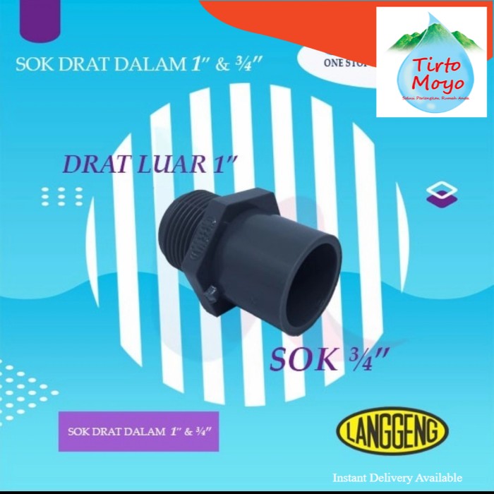 SDL pvc 1" × 3/4" sock drat luar Langgeng valve socket | Lazada Indonesia