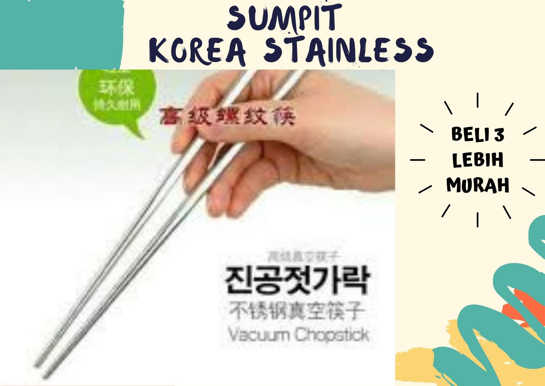 Sumpit Stainless 3 Pasang lebih Murah SUMPIT KOREA SUMPIT STAINLESS ...