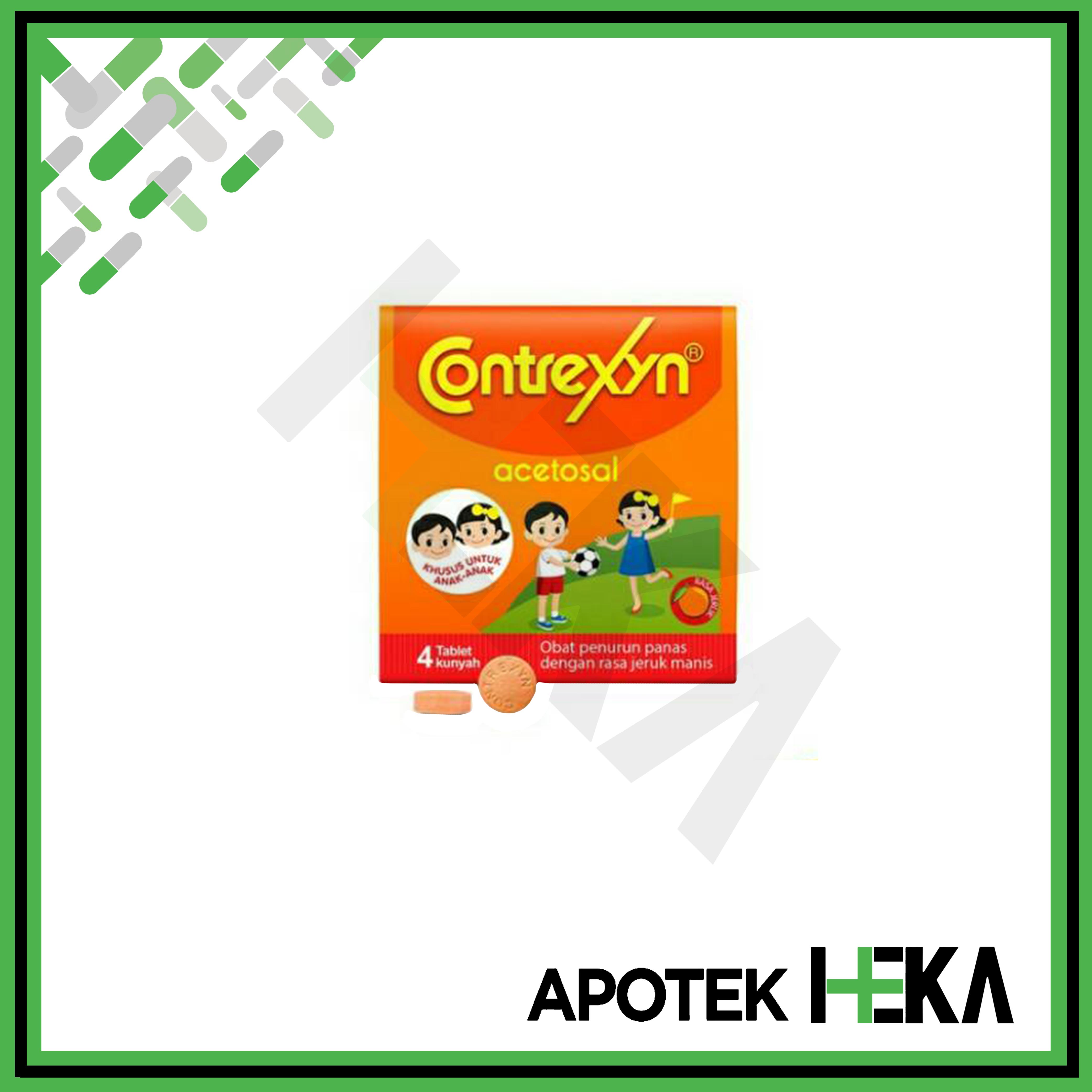 Contrexyn Obat Penurun Panas Anak Rasa Jeruk Strip Isi 4 Tablet Kunyah ...