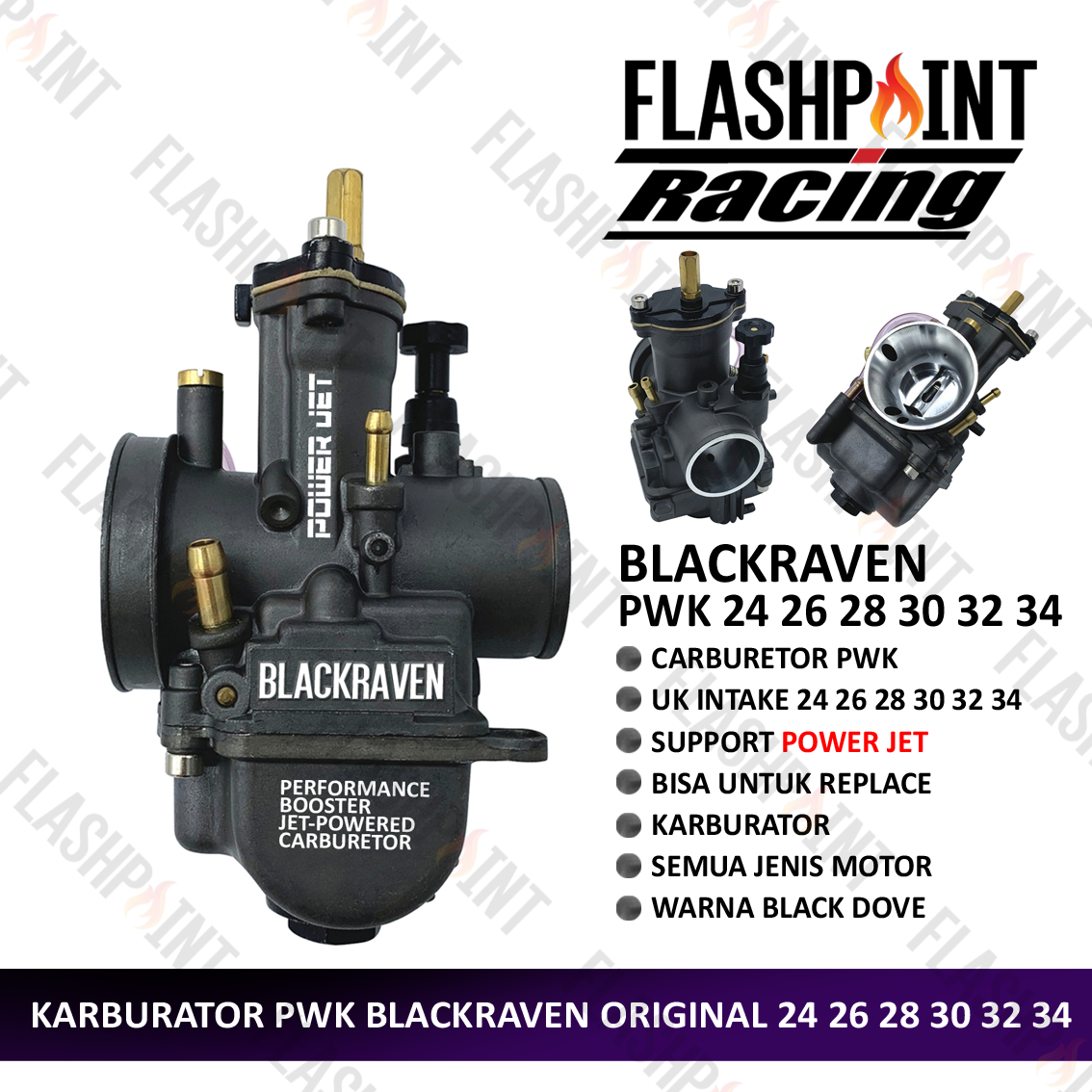 (BISA COD) KARBURATOR CPO ORIGINAL BLACKVIPER PWK 24 26 28 30 32 34 KARBU KARBULATOR CARBU RAVEN ...