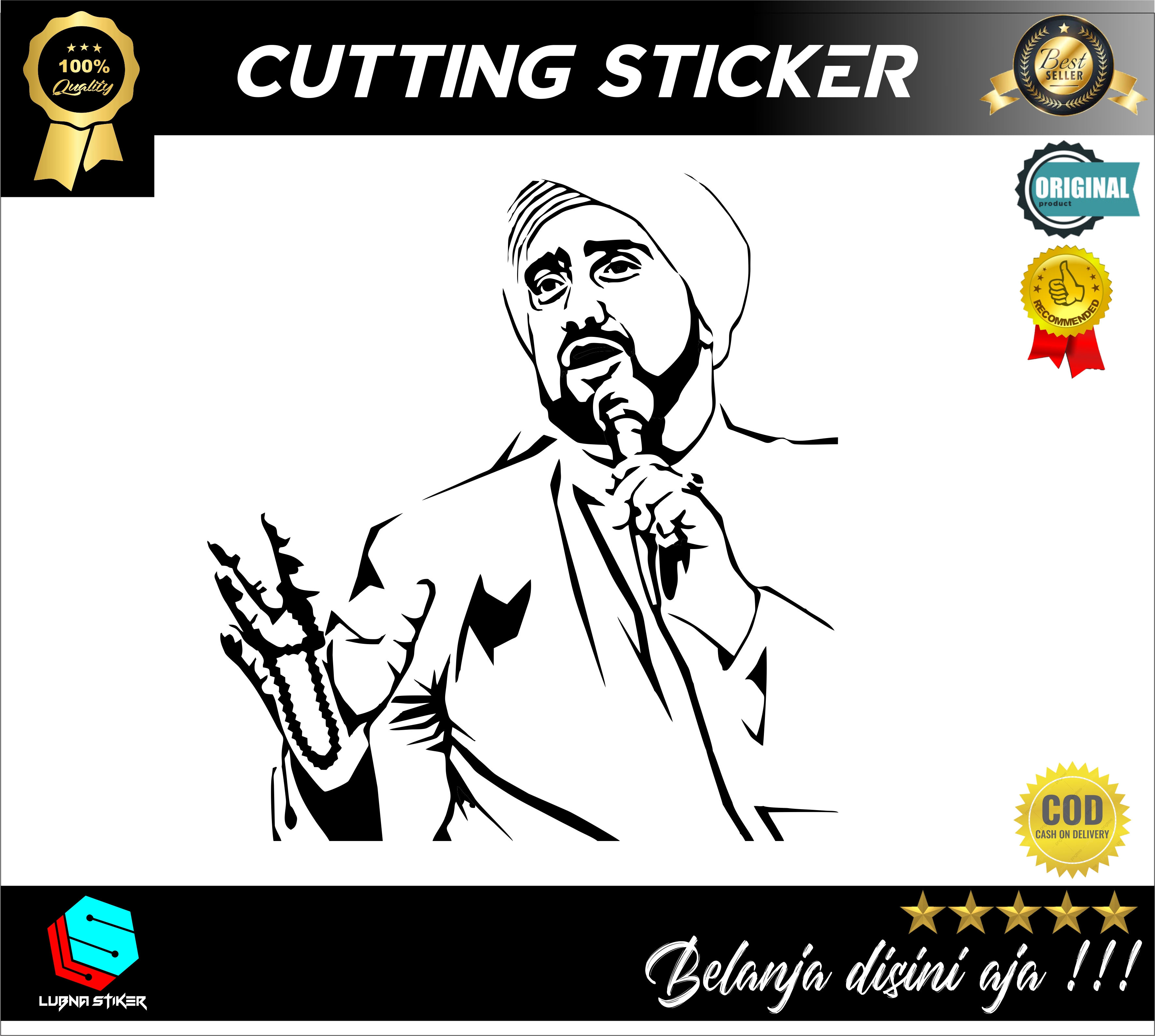 PROMO !!! Cutting sticker / stiker kata kata / stiker habib / Abdul ...