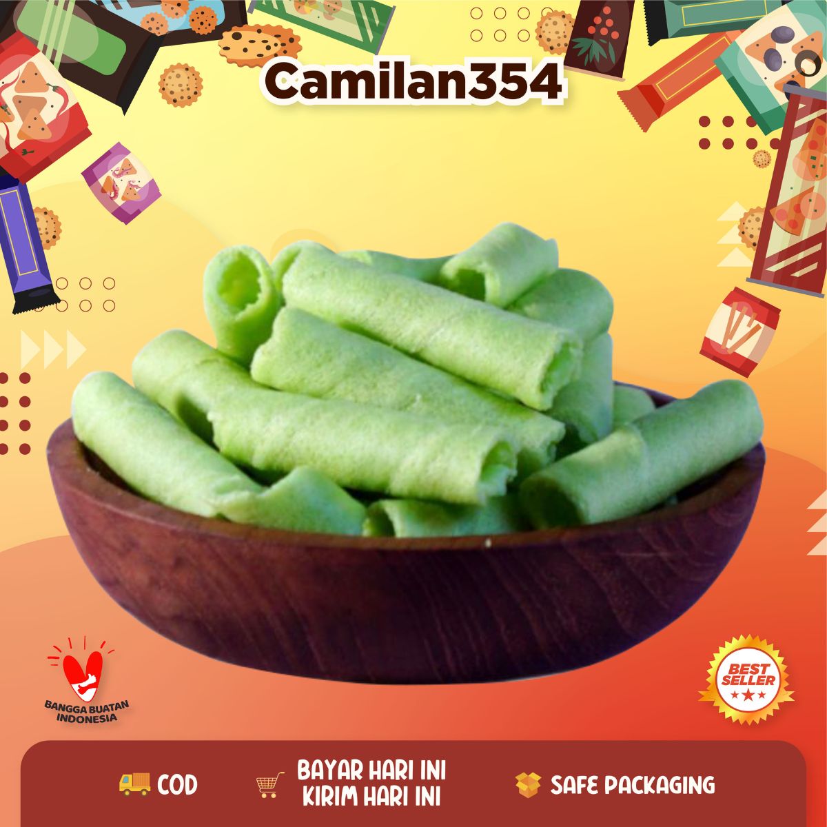 Wafer Stik Roll Mini Rasa Pandan - 250gr / Astor Stick Gulung Manis ...