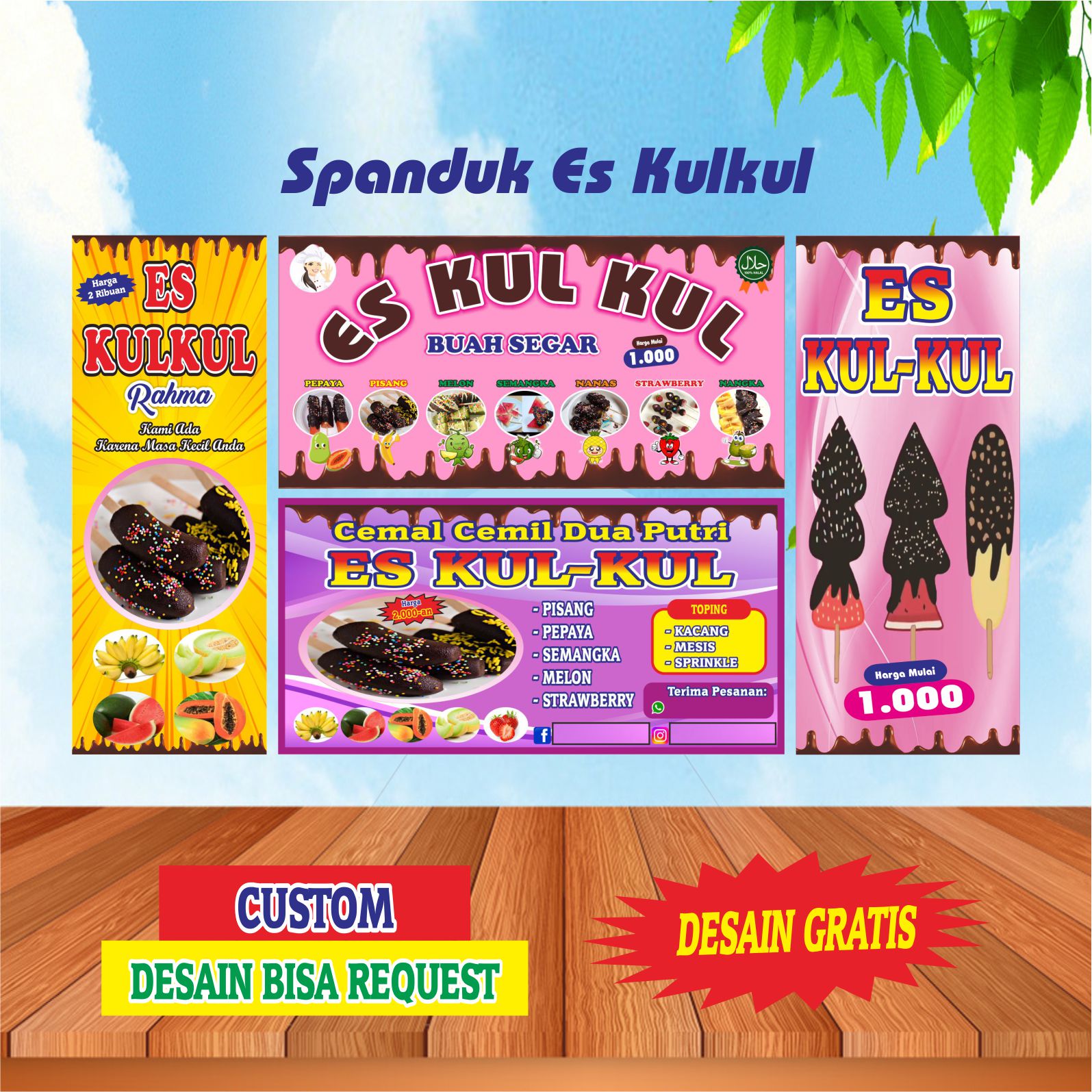 Banner Spanduk Es Kul Kul Bisa Request Desain | Lazada Indonesia