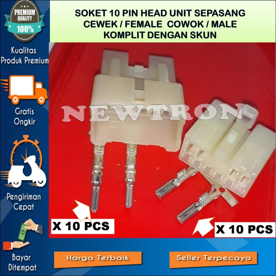 Soket Kabel 10 pin Head Unit HU OEM Tape Mobil Avanza Xenia Yaris Rush ...