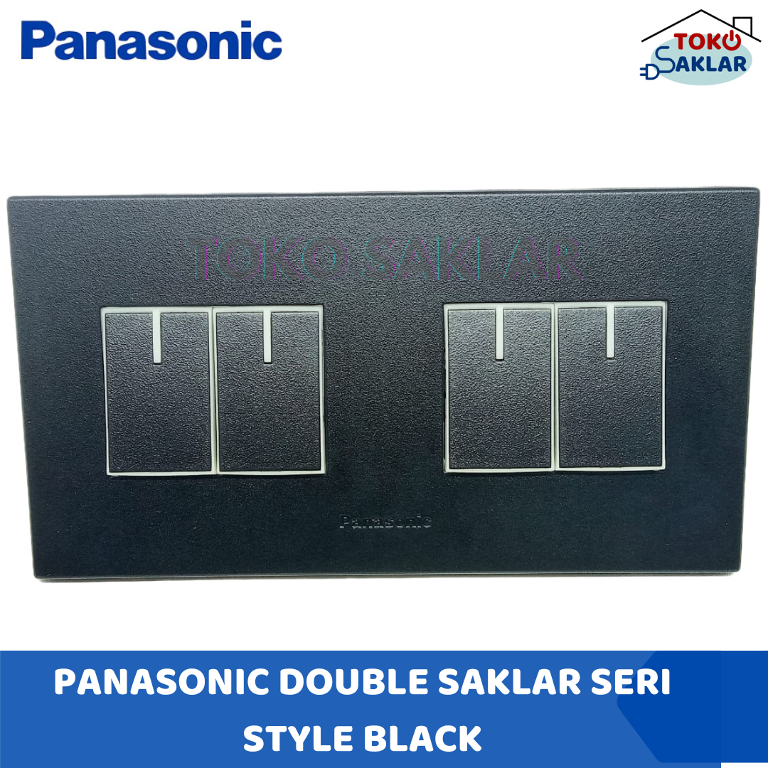 Panasonic Double Saklar Seri Style Black Tanam Saklar Hitam Minimalis ...