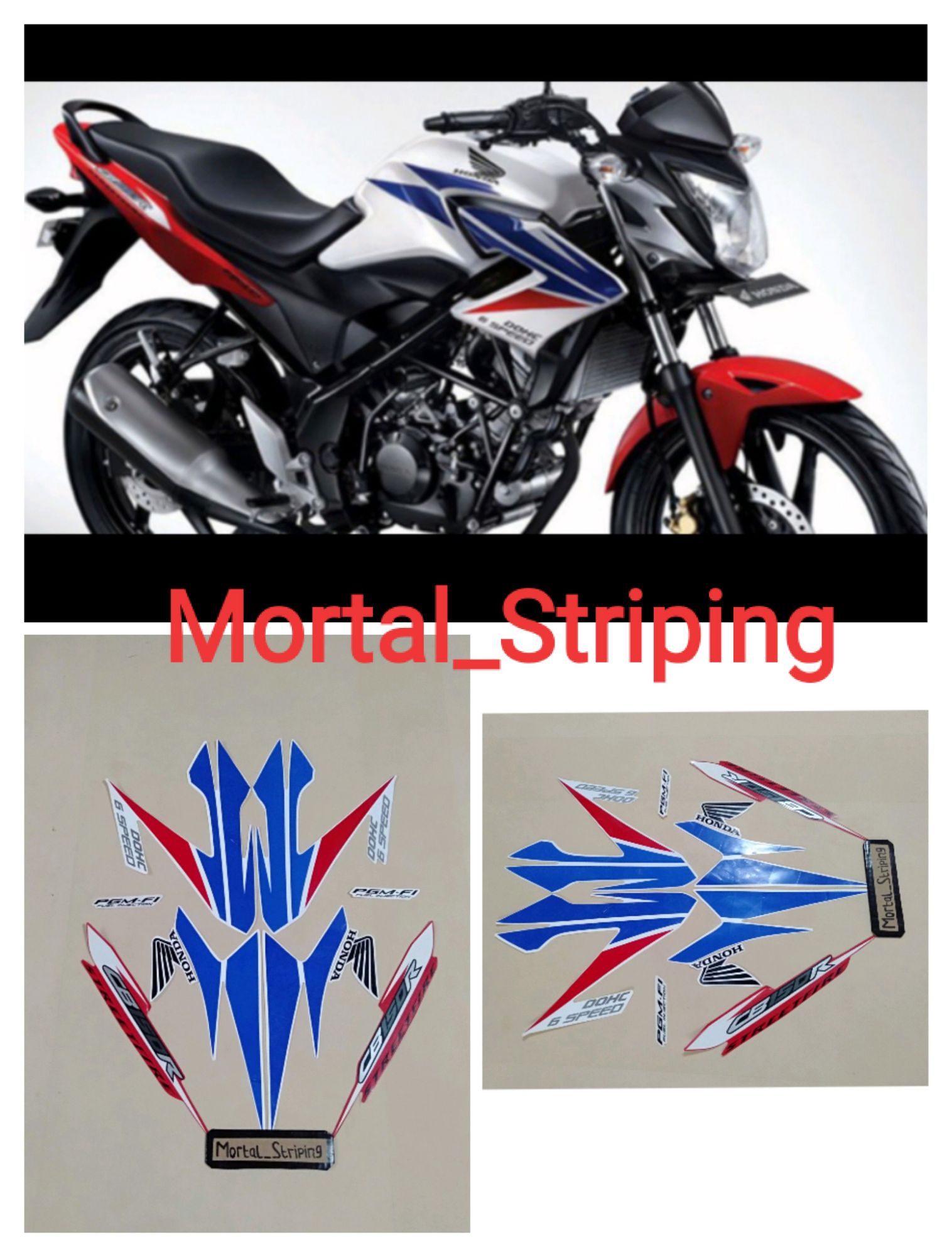 STIKER STRIPING & LIS BODY CB150R 2014 PUTIH MERAH STANDAR | Lazada ...