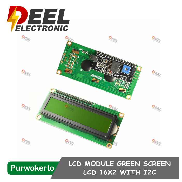 LCD MODULE GREEN SCREEN LCD 16X2 WITH I2C LCD1602 HIJAU I2C TERSOLDER ...