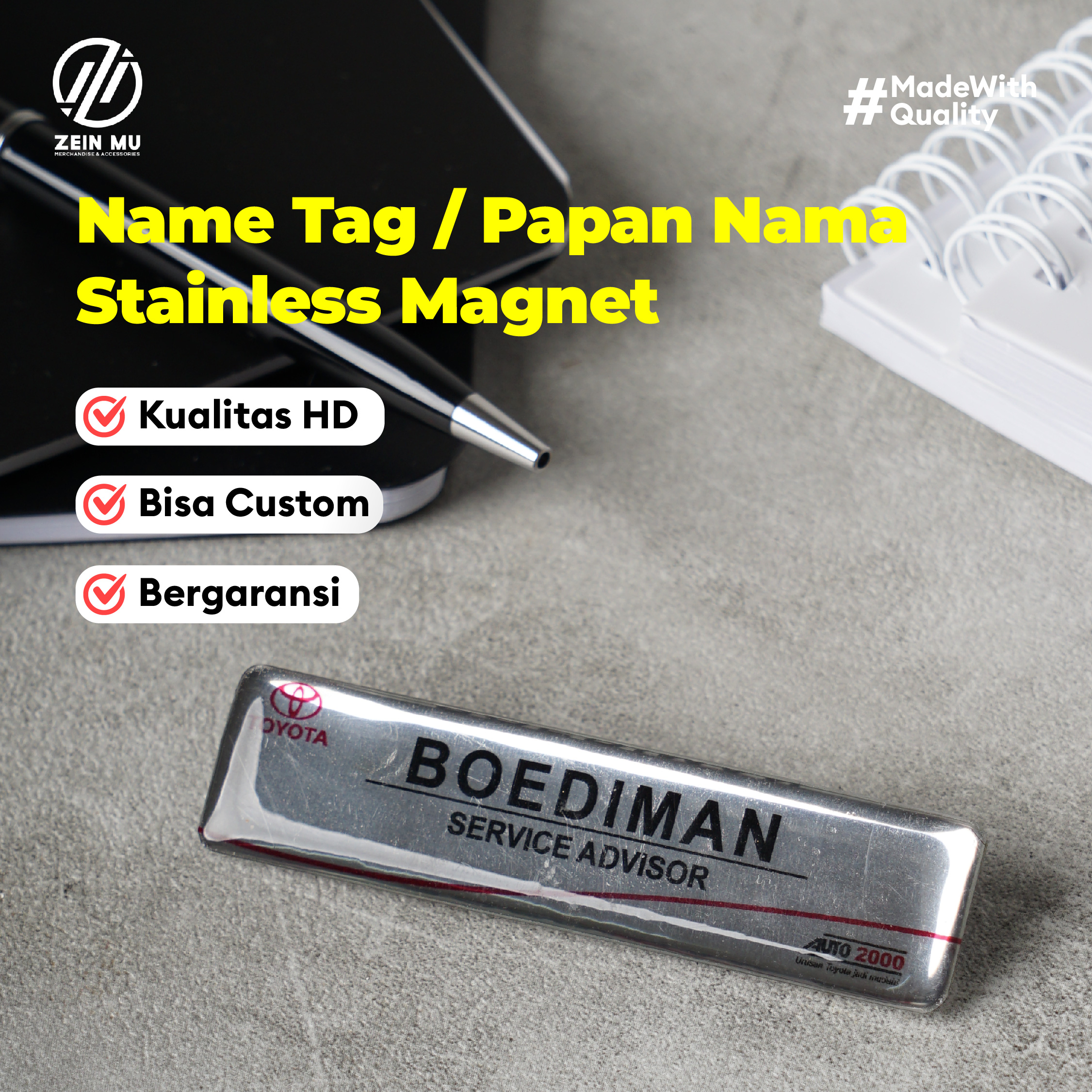 Name Tag / Papan Nama Stainless Magnet | Lazada Indonesia