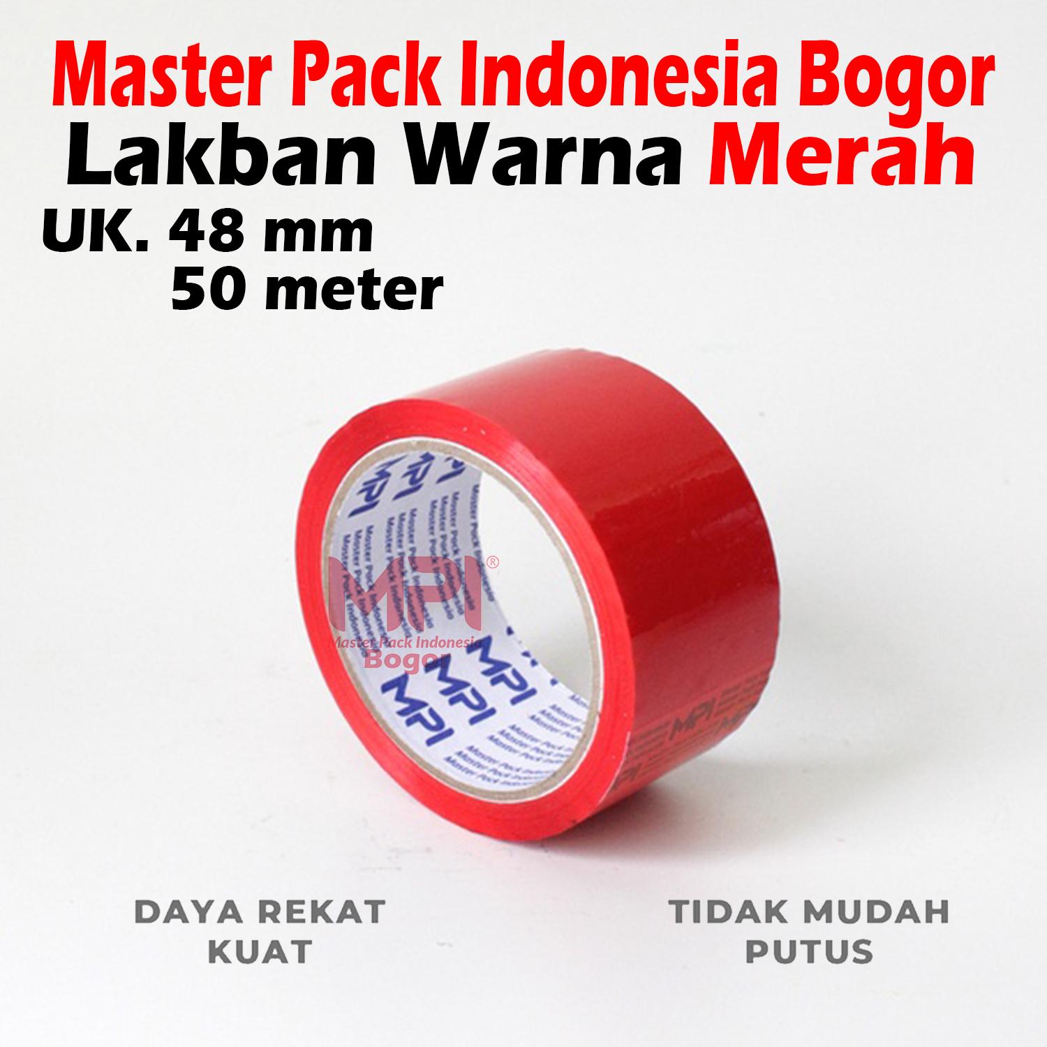 Lakban Warna Merah UK 48 mm x 50 Meter - Lakban Warna Master Pack ...