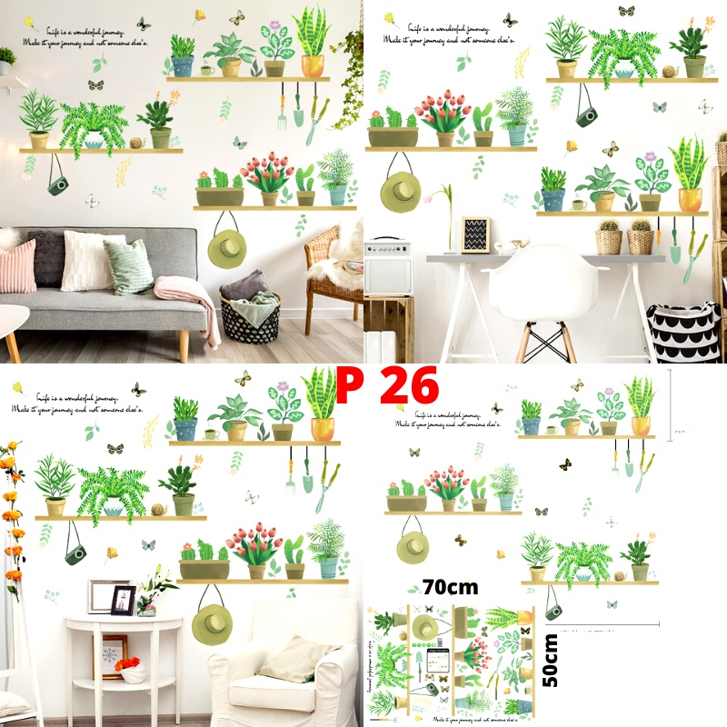 WALLSTICKER WALL Q 111 STICKER STIKER DINDING MINIMALIS MOTIF SALUR DAUN DAN BUNGA POHON DAUN ...
