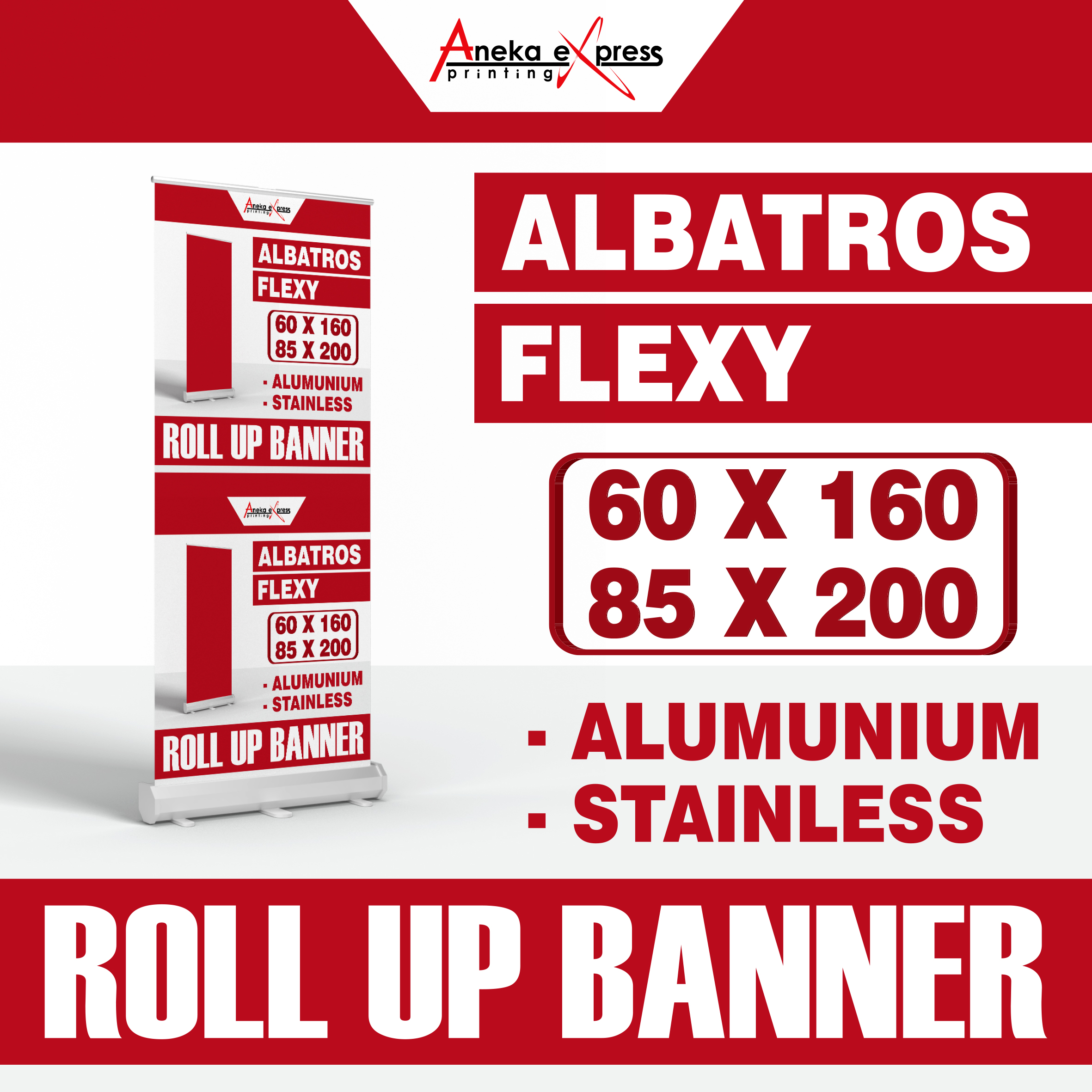 CETAK ROLL UP BANNER CUSTOM MURAH | ROLL BANNER + STANDING ALUMUNIUM ...